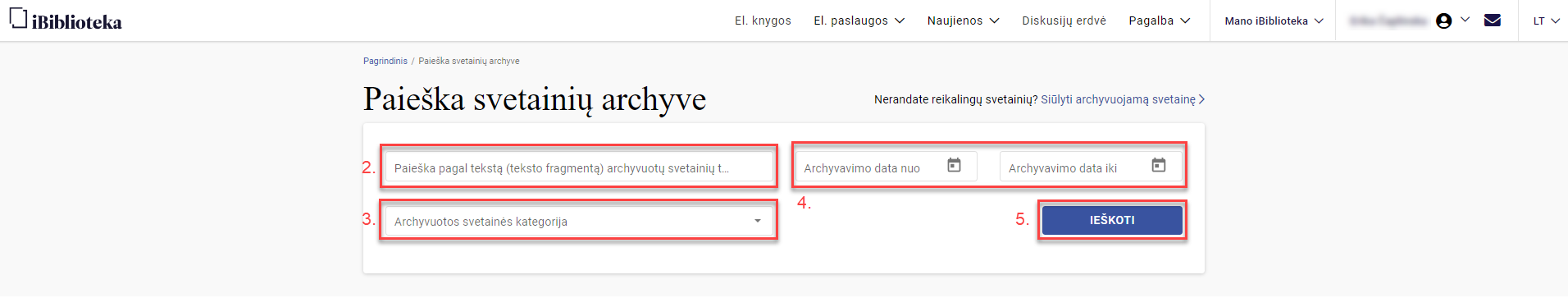 Paieška svetainių archyve skaitytojams - METIS